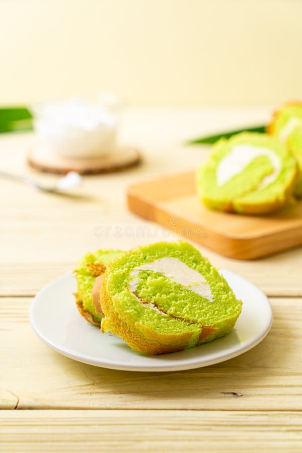 Pandan roll cake stock photo. Image of herb, cream, health - 160707060