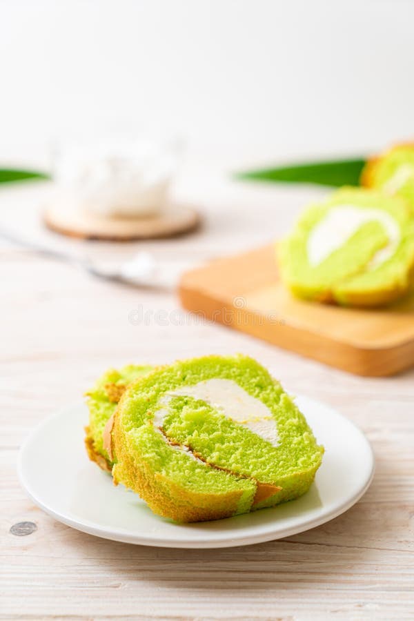 Pandan roll cake stock photo. Image of plant, food, baked - 160797022