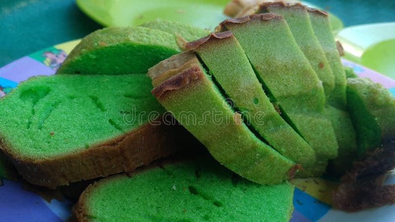 Pandan Sponge Cake is a Sponge Cake Stock Image - Image of malay, land ...