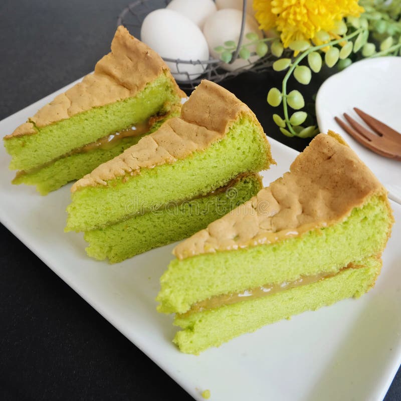 Pandan Sponge Cake is a Sponge Cake Stock Image - Image of malay, land ...