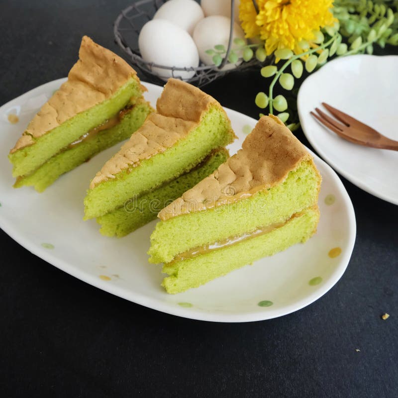 Pandan Sponge Cake is a Sponge Cake Stock Image - Image of malay, land ...