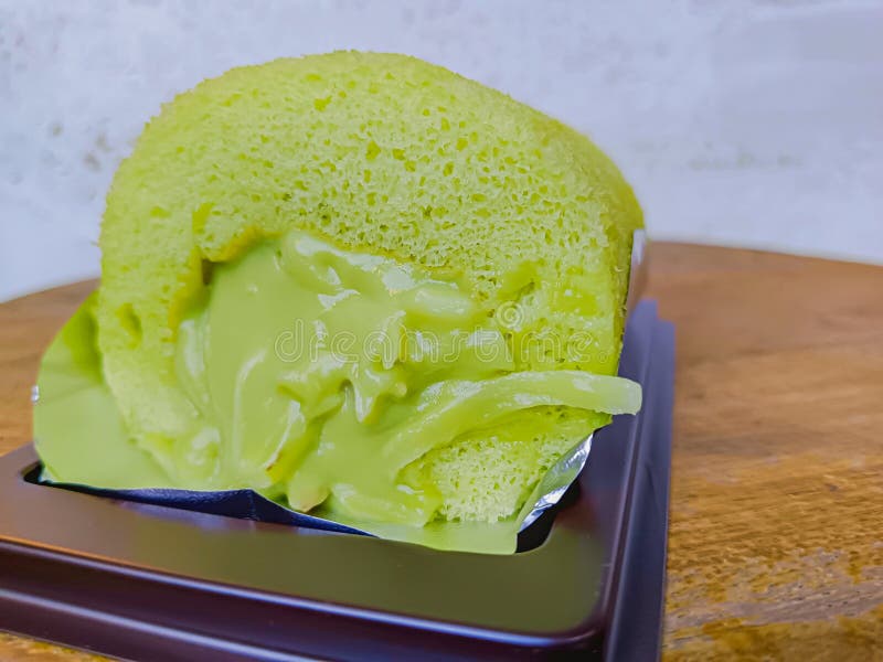 Pandan and Young Coconut Chiffon Cake, Thai Style Stock Image - Image ...