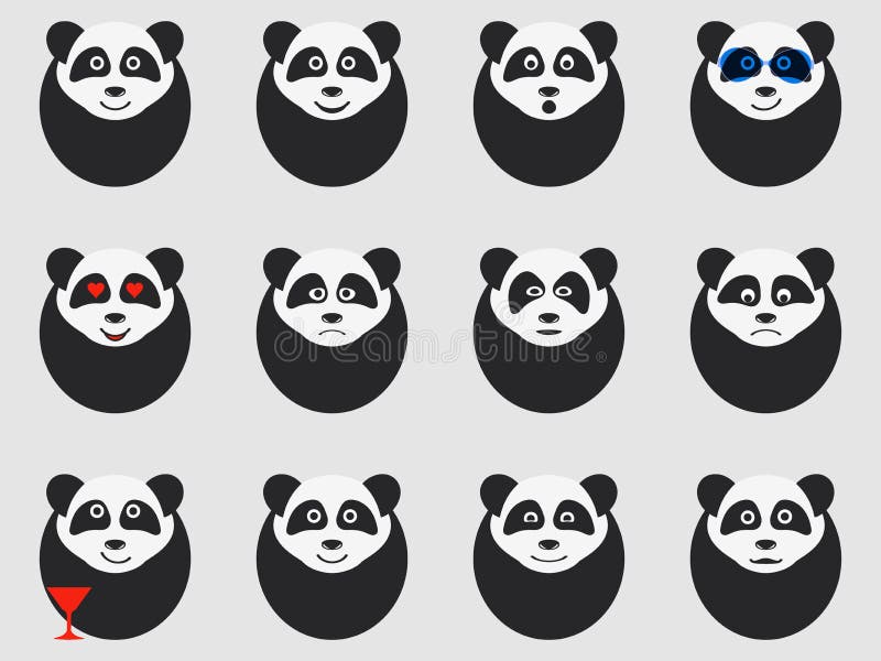Sistema De Pandas Lindas Emociones Vector Ilustración del Vector ... Sistema De Pandas Lindas Emociones Vector Ilustración del Vector ...