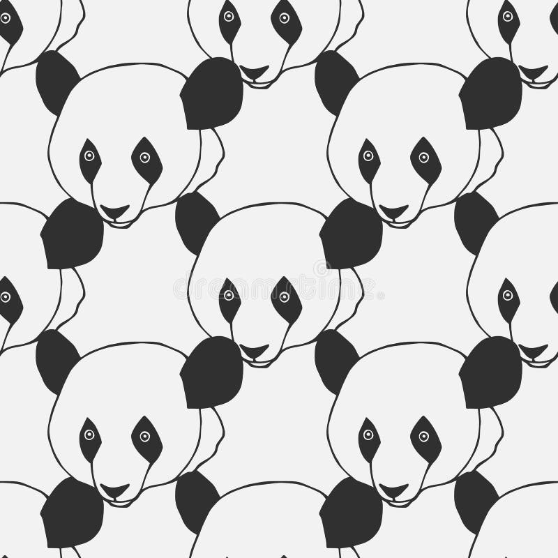 Pandas Heads Seamless Pattern. Eps10 Vector Stock Illustration Stock Vector - Illustration of ...
