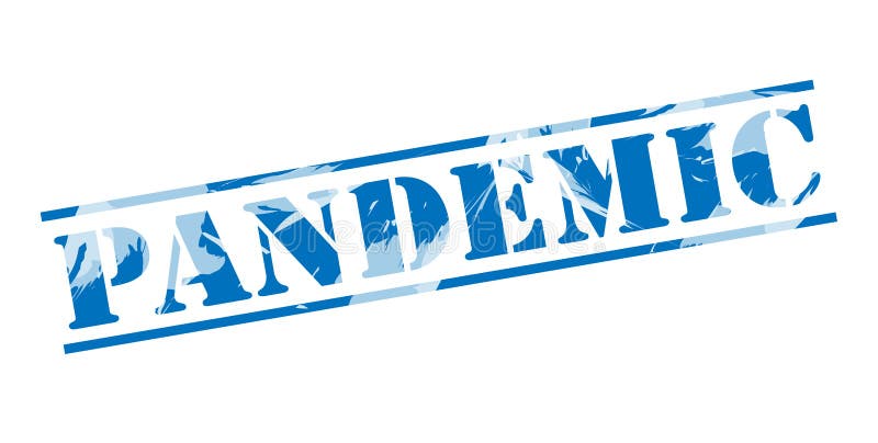 Pandemic blue stamp stock illustration. Illustration of isolated - 97579263