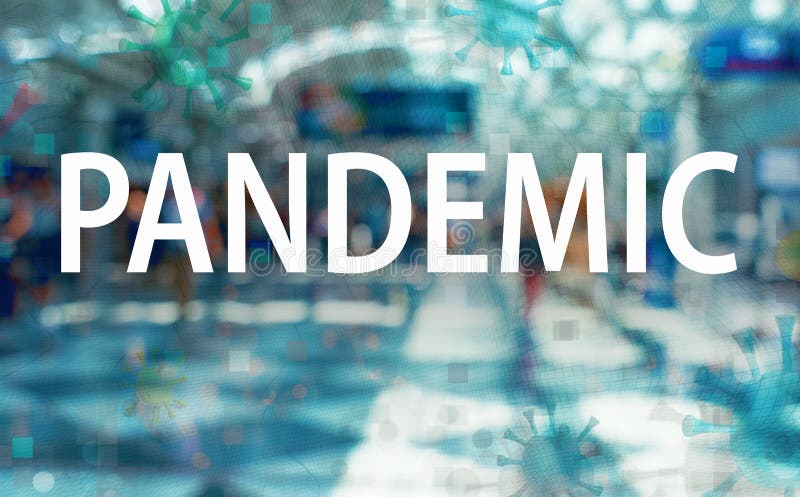 Pandemic Theme with an Airport Background Stock Photo - Image of ...