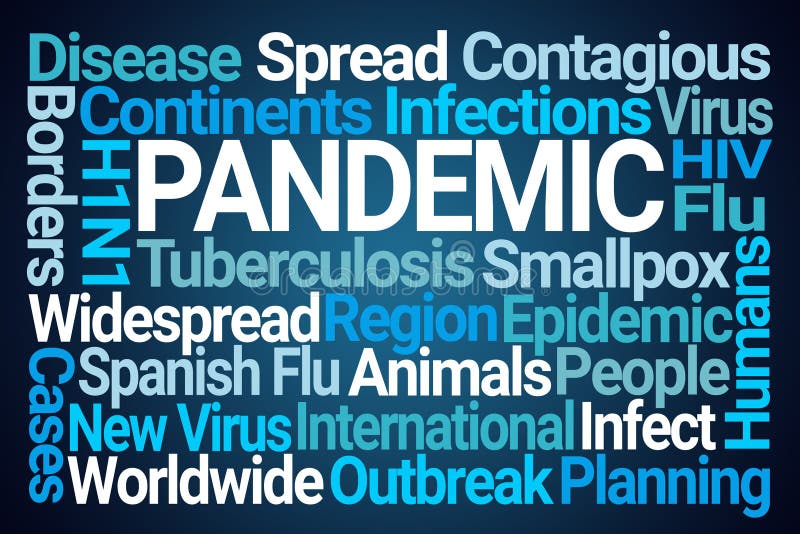 Pandemic word cloud stock illustration. Illustration of covid - 179886618