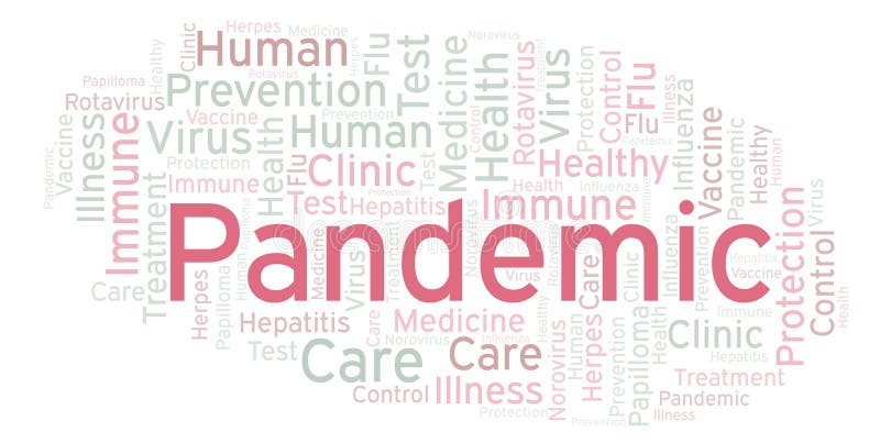 Pandemic Word Cloud, Made with Text only. Stock Illustration ...