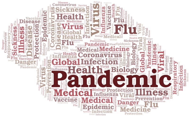Pandemic Word Cloud on White Background Stock Illustration ...
