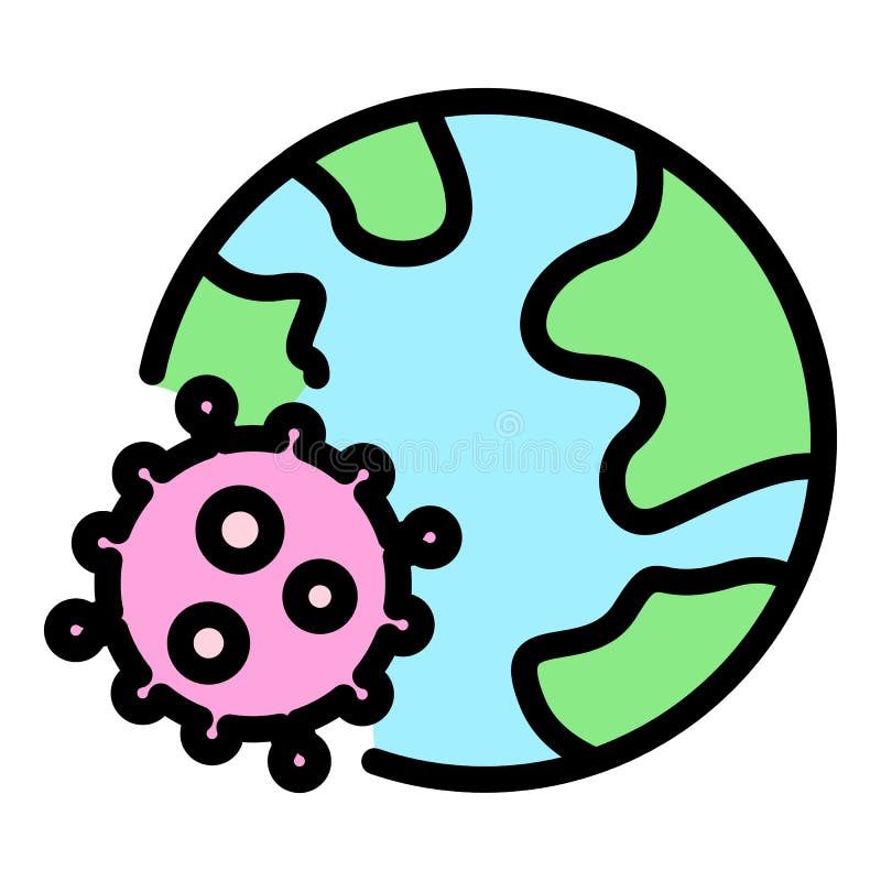 Pandemic World Icon Color Outline Vector Stock Vector - Illustration of ...