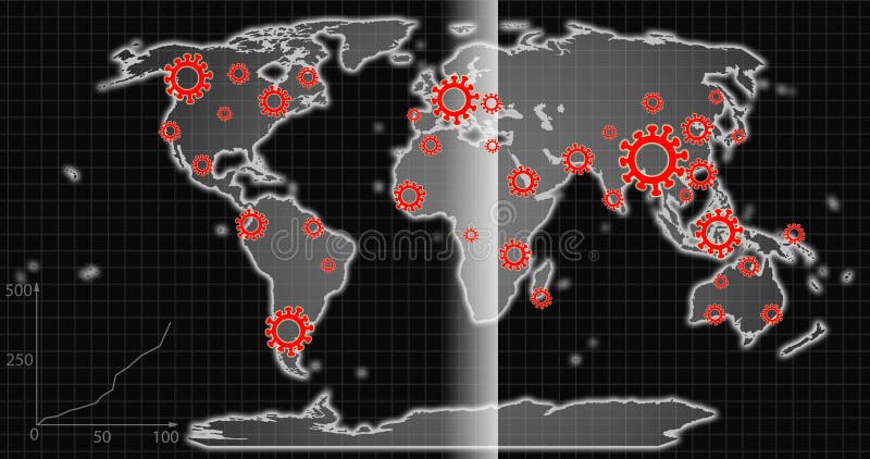Pandemic World Map. Coronavirus, Sars, Wuhan Stock Illustration ...