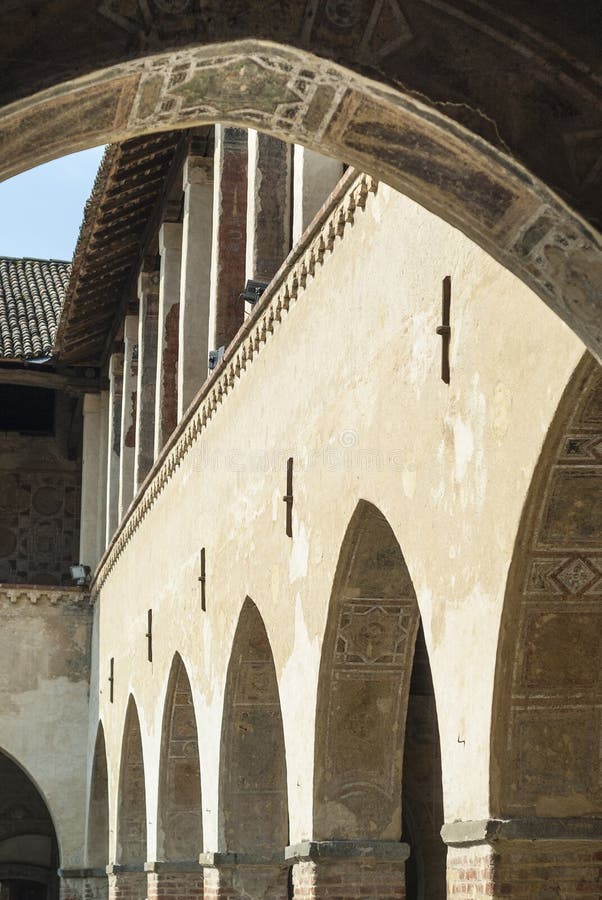 Pandino, castle court stock photo. Image of portico, italian - 28520688
