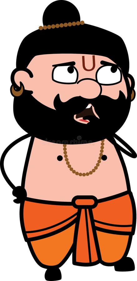 Pandit Ji Cartoon Character Vector Illustration Stock Vector ...