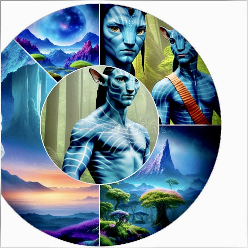 Pandora and Its People from Avatar’s Film Stock Illustration ...
