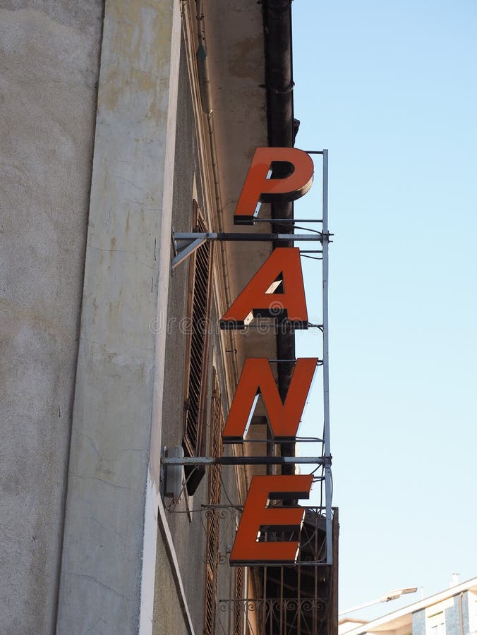 Pane Bread bakery sign editorial photography. Image of translation ...
