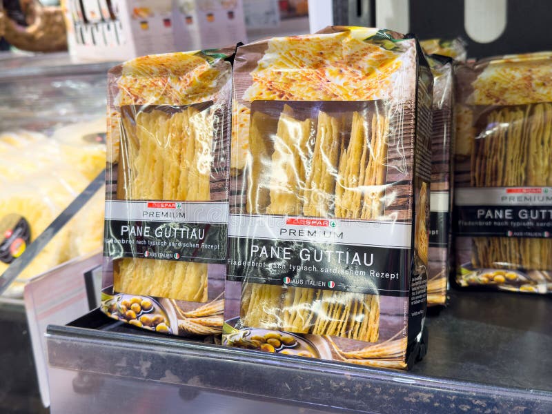 Pane Guttiau Flatbread on Grocery Store Shelf Display Editorial ...
