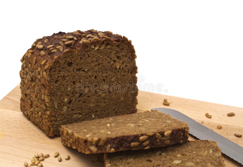 Fetta Di Pane Integrale Di Grano Scuro Immagine Stock - Immagine di ...