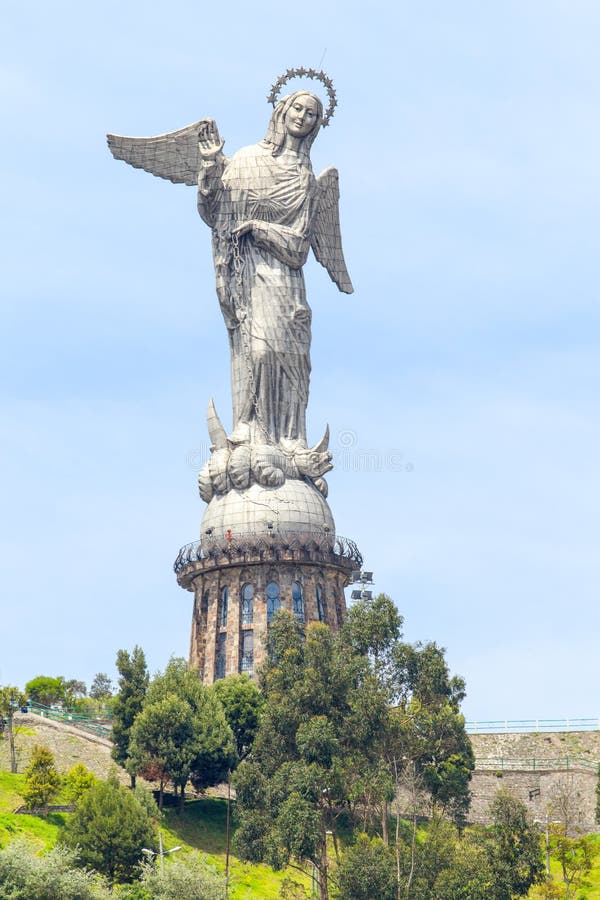 Panecillo Statue in Quito Ecuador Stock Photo - Image of guardian ...