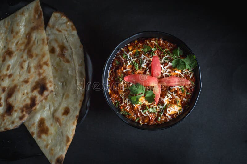 Paneer Butter Masala with Naan Stock Image - Image of butter, masala ...