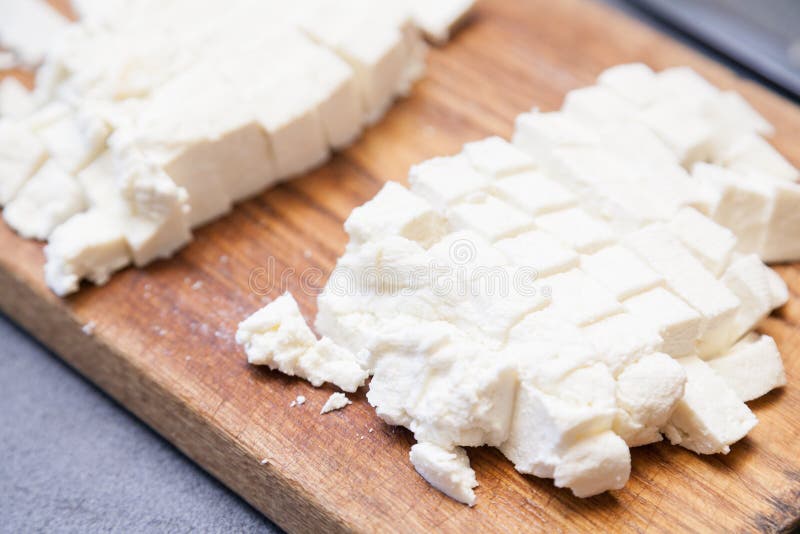 Paneer cut into pieces stock image. Image of cheese, food - 49583109