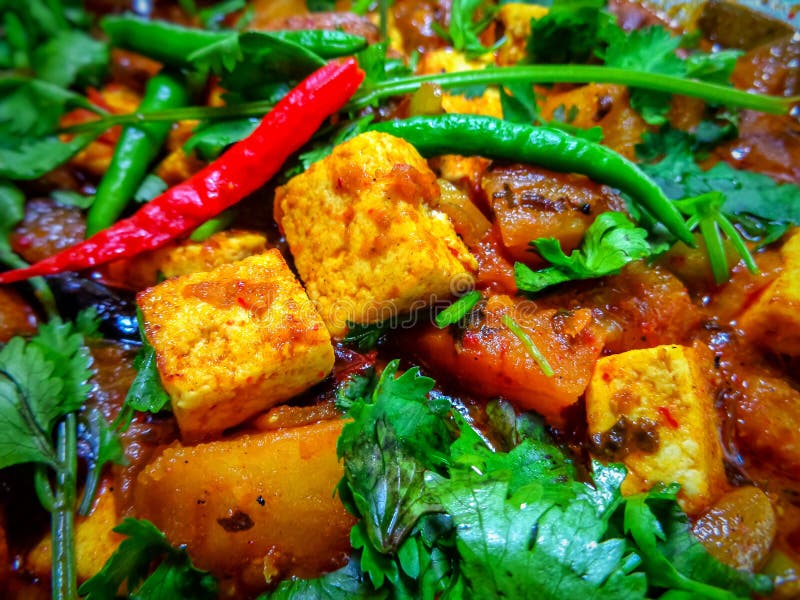 Paneer Massala Looking Spicy Stock Photo - Image of cuisine, herb ...