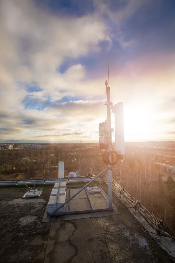 Panel Antenna of GSM DCS UMTS LTE Bands and Radio Unit are As Part of ...