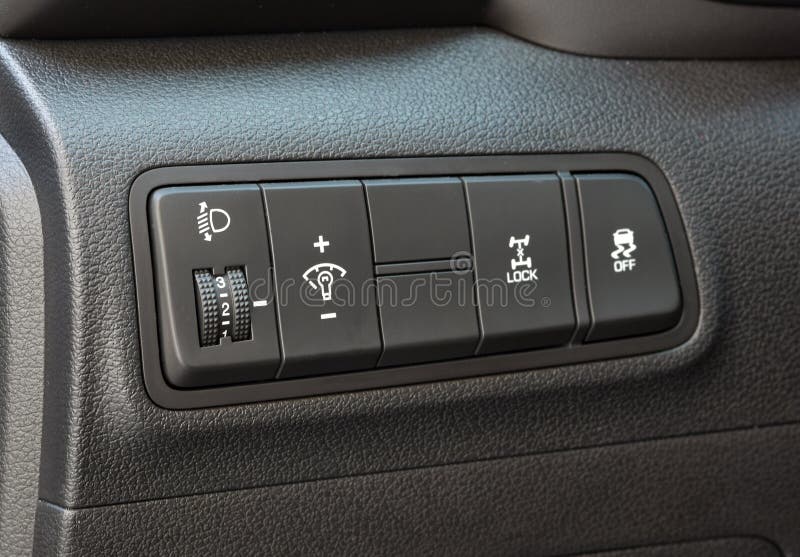 Panel with Buttons on the Control Panel of Off-road Car Stock Photo ...
