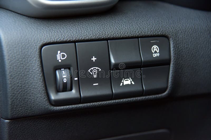 Panel with Buttons on the Control Panel of Car Stock Image - Image of ...