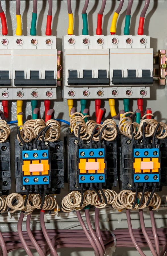 Panel with Circuit Breakers and Actuators Stock Image - Image of ...