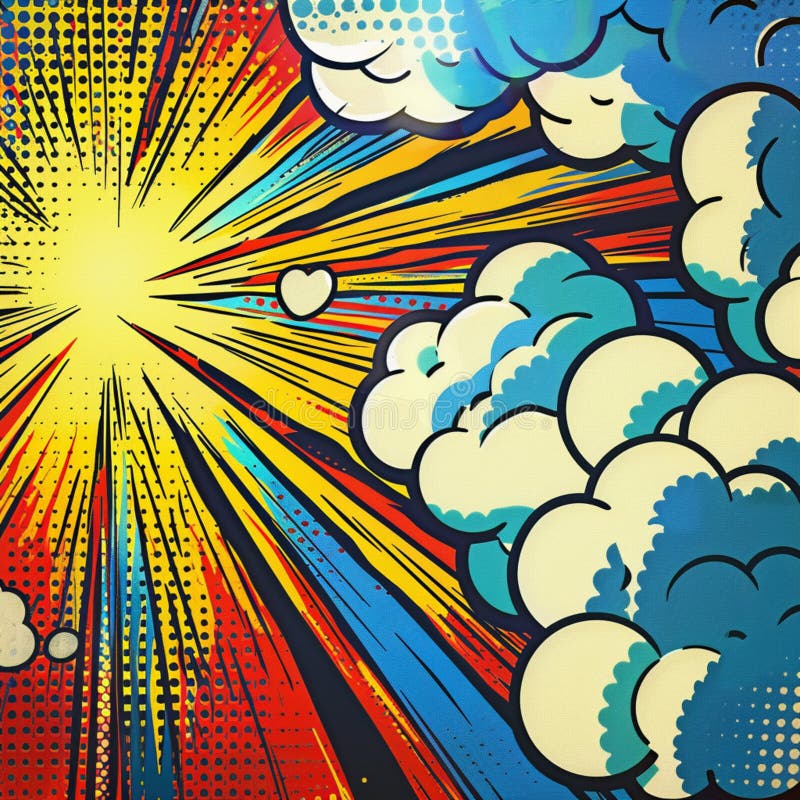 Panel Collage Featuring Vibrant Comic-style Illustrations of Sunbursts ...