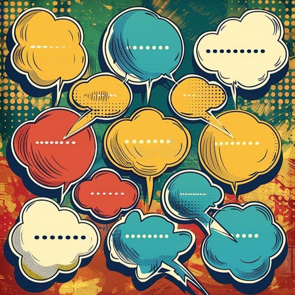 Panel Collage Featuring Vibrant Comic-style Illustrations of Sunbursts ...