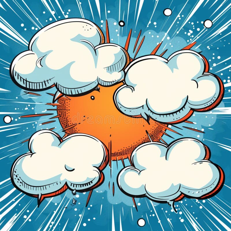 Panel Collage Featuring Vibrant Comic-style Illustrations of Sunbursts ...