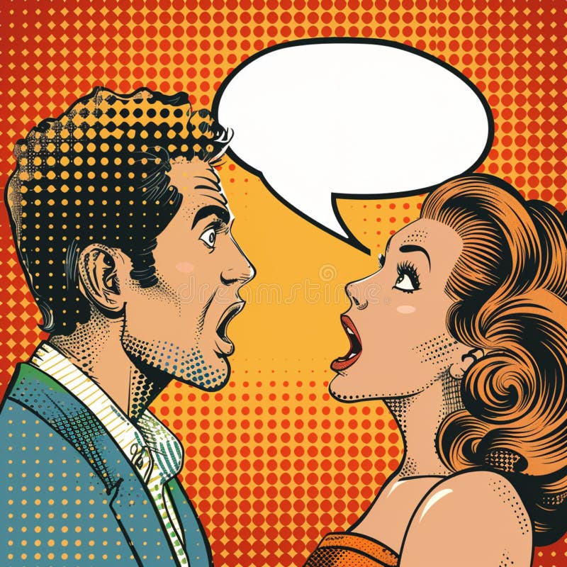 Comic Strip Style Artwork Showing Close-ups of a People S Shocked Expression and Empty Speech ...