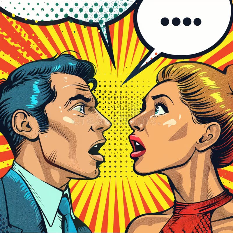 Comic Strip Style Artwork Showing Close-ups of a People S Shocked ...