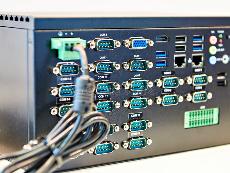 Panel With Computer Sockets Stock Photo - Image of power, component ...