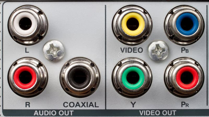 Panel with Connectors for Connecting Audio and Video Devices. Stock ...