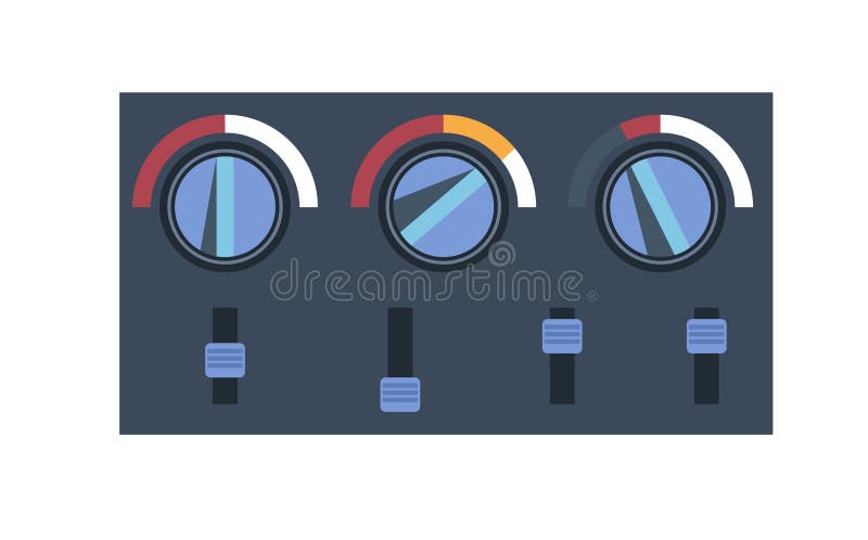Panel with Control Buttons and Knobs, Adjusting Stock Vector ...