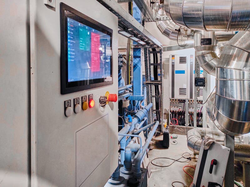 Panel Control Pipes Factory Engineering Concept Automation Plant Stock ...