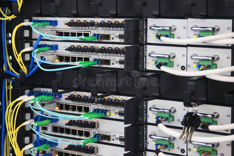 Computer Network Cables in UTP Patch Panel Stock Photo - Image of ...