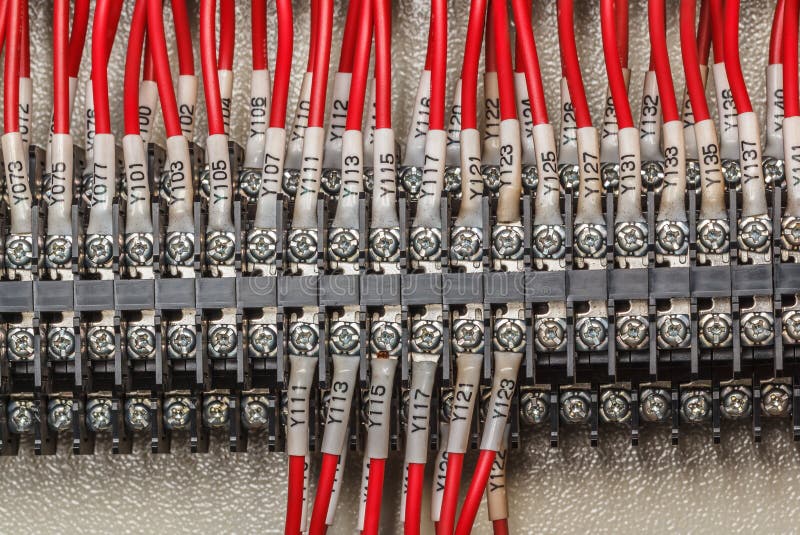 Panel De Control De Cableado Con Cables Imagen de archivo - Imagen de ...