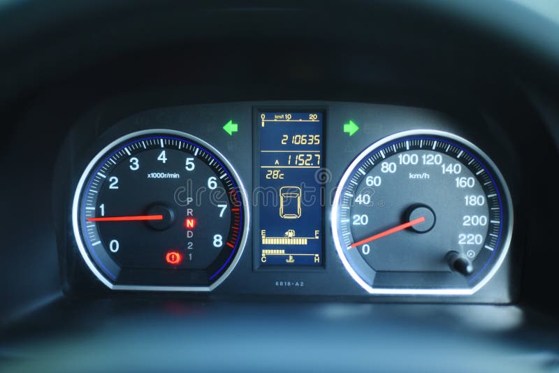 Panel De Control De Coche. Vista Frontal Imagen de archivo - Imagen de ...