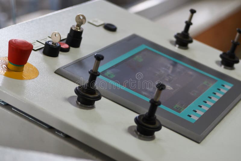 Panel De Control Con Los Botones Y La Pantalla Táctil Imagen de archivo ...