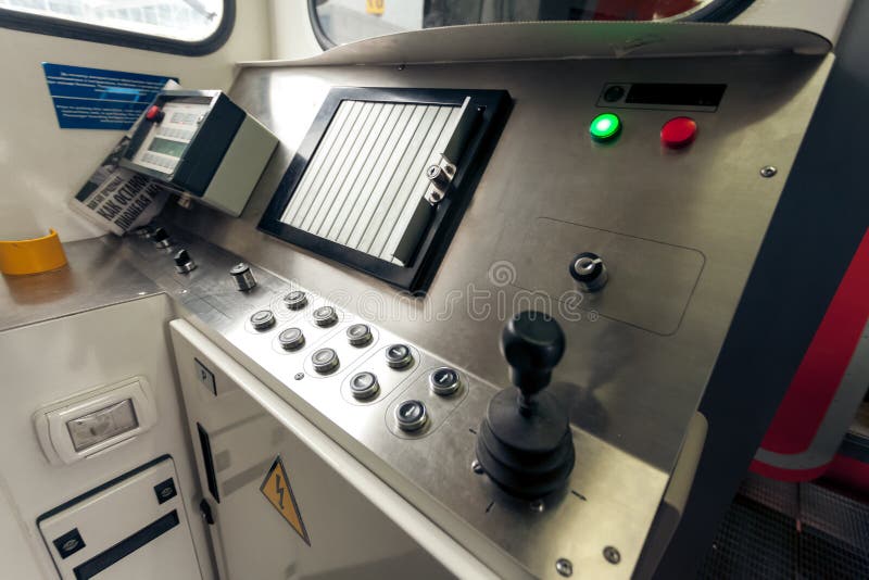 Panel De Control Con Los Botones Y Las Luces Imagen de archivo - Imagen ...