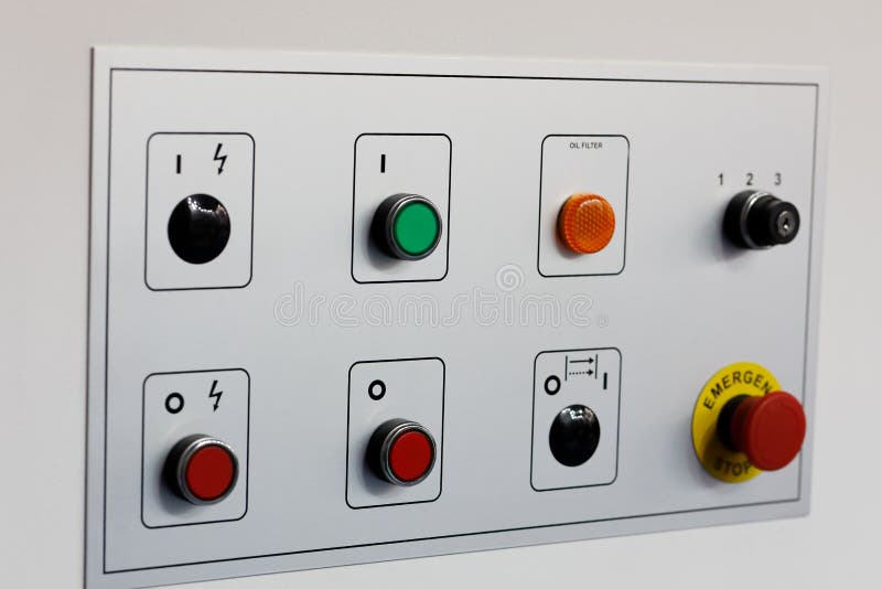 Panel De Control Del Equipo Con Los Botones Foto de archivo - Imagen de ...