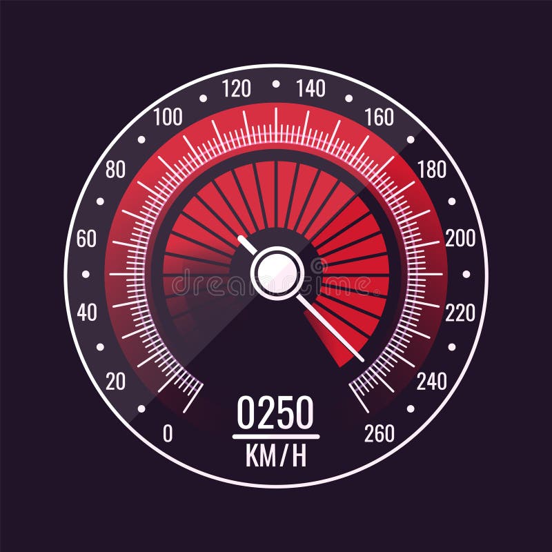 Panel De Control Del Nivel De Velocidad Del Velocímetro Ilustración del ...