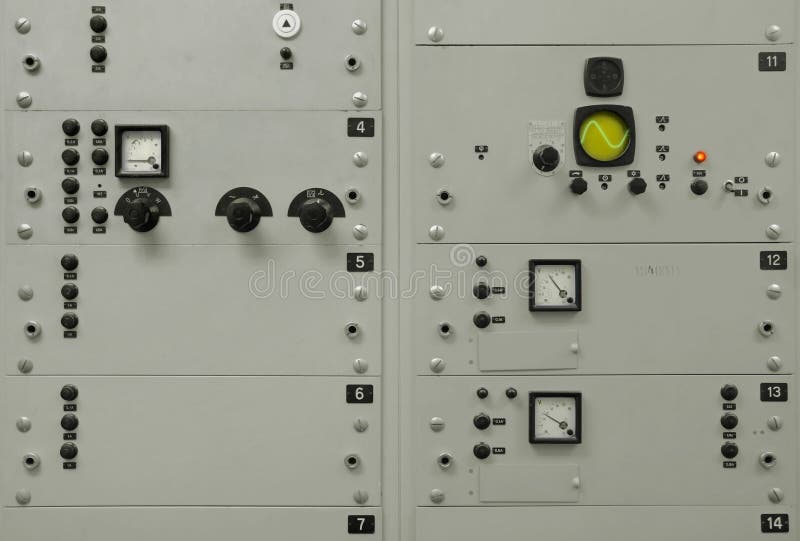 Panel De Control Eléctrico Viejo, Gris Imagen de archivo - Imagen de ...