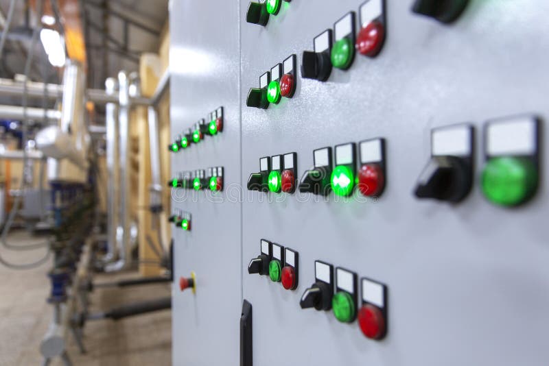 Panel De Botones Del Panel De Control De Una Máquina Con Diferentes ...