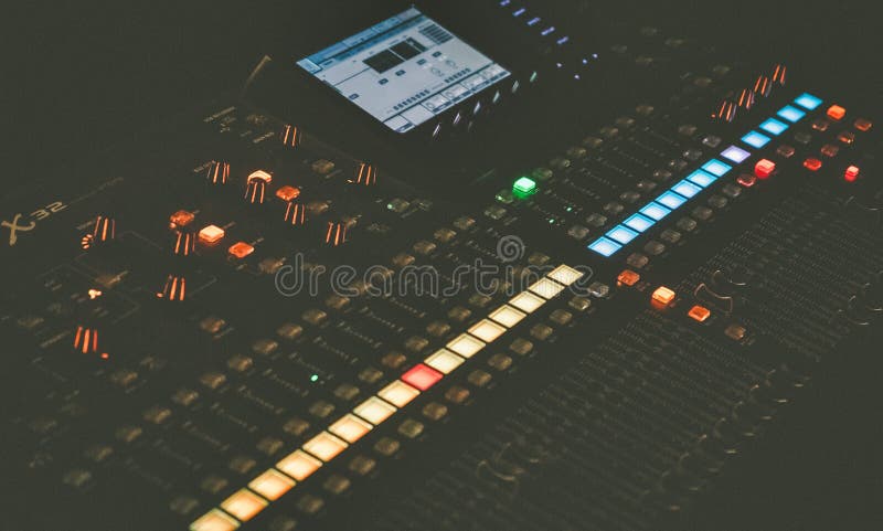 Panel De Control De Las Luces De Teatro Imagen de archivo - Imagen de ...