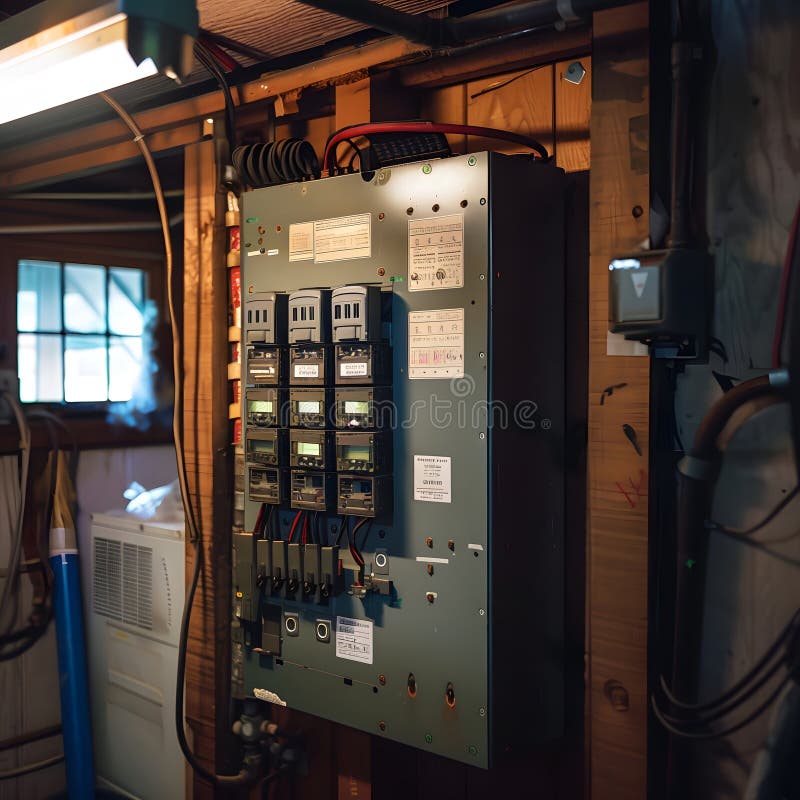 A Panel of Electrical Switches is Mounted on a Wall. Stock Illustration ...
