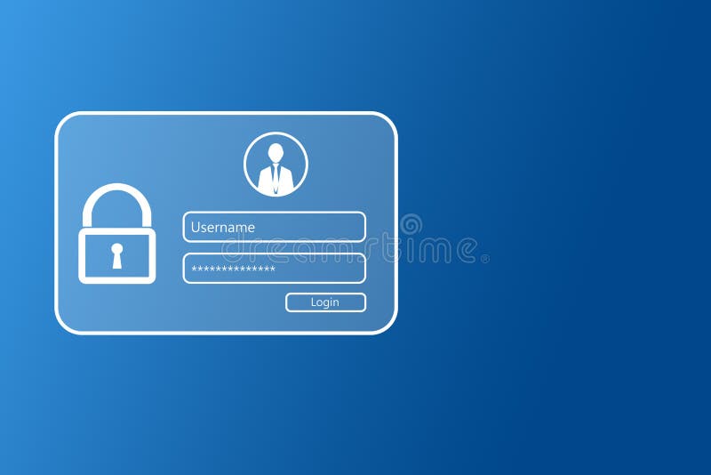Panel for Entering Login and Password Stock Illustration - Illustration ...